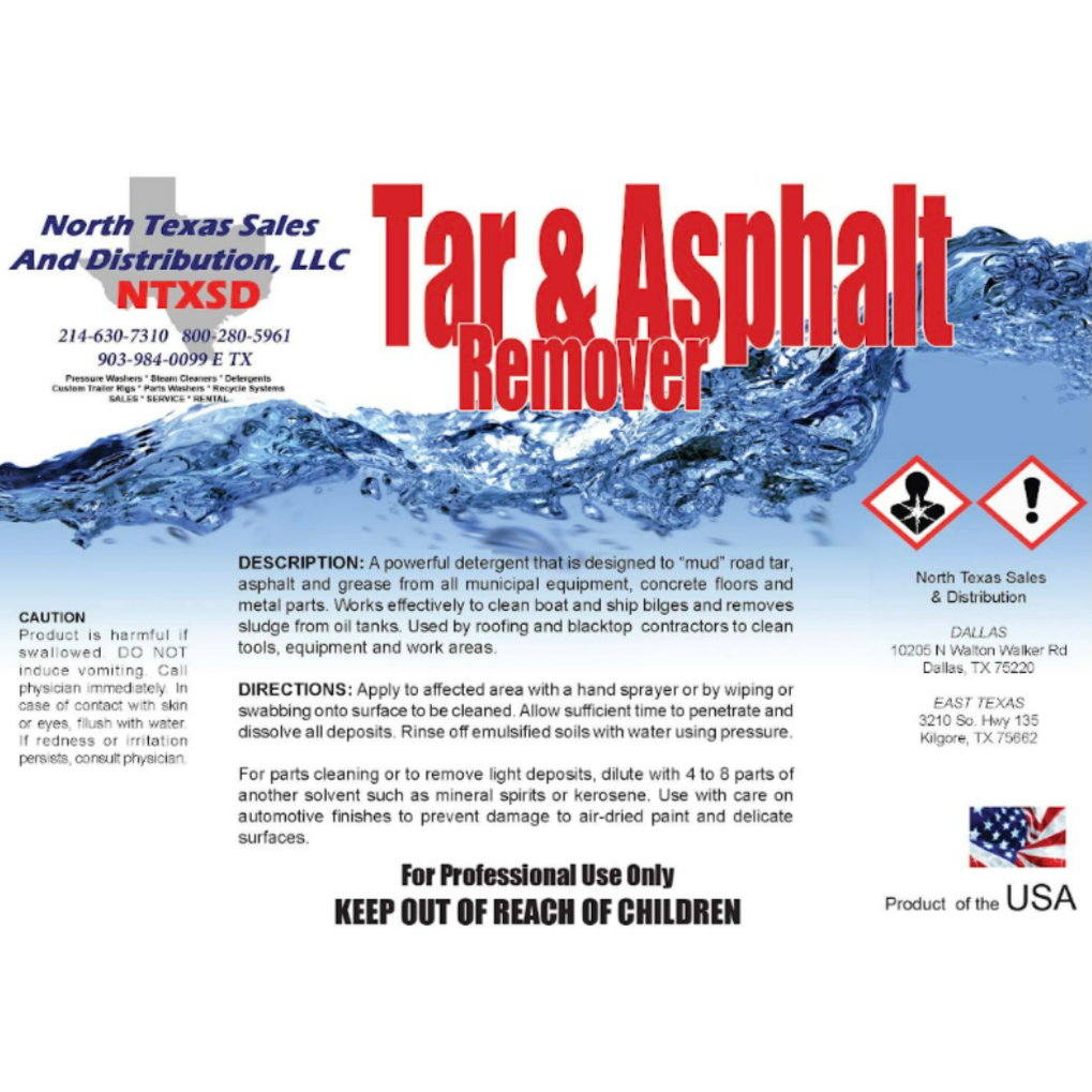 Tar & Asphalt Remover | NTXSD Pressure Washer Detergent – NorTex Sales ...